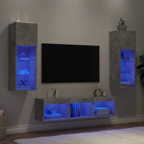 vidaXL 5dílná obývací stěna s LED kompozitní dřevo [3216597] Barva: dub sonoma