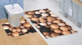 Bellatex koupelnová předložka 3D tisk, sada Dřevěné koule - 60x100, 60x50cm