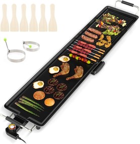 Costway Teppanyaki gril 1800 W elektrický grilovací talíř nepřilnavý stolní gril