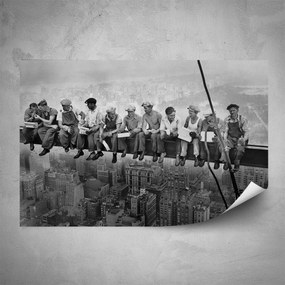 Plakát - Dělníci na traverze (60x40 cm) - PopyDesign