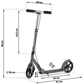 Koloběžka Soke City Gray