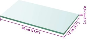 Policová deska sklo čiré 30x12 cm 243807