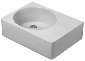 Duravit Scola - Univerzální umyvadlo, mycí plocha vlevo, 1 otvor pro armaturu predpichnutý, 615 x 460 mm, bílé 0684600000