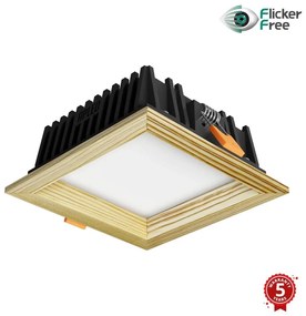APLED -LED Podhledové SQUARE WOODLINE LED/6W/230V 4000K 12x12 cm borovice masiv