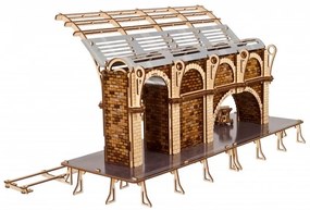 Ugears 3D dřevěné mechanické puzzle Harry Potter - vlakové nástupiště