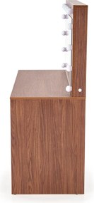Toaletní stolek HOLLYWOOD 2XL s LED osvětlením 120 cm kašmírový/ořech