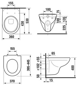 JIKA H8663800000001 - Závěsné WC LYRA + záchodové prkénko SoftClose LYRA