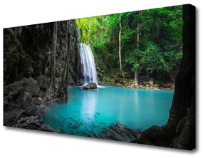 Obraz na plátně Jezero Vodopád Příroda 125x50 cm