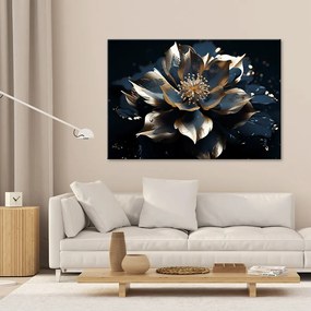 Gario Obraz na plátně Modrozlatý lotosový květ Rozměry: 60 x 40 cm