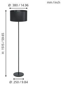 Eglo 99046 - Stojací lampa MASERLO 1xE27/40W/230V