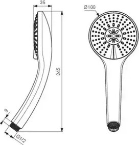 Ideal Standard Idealrain - Sprchová hlavice | 3 proudy | chrom