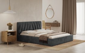Postel ORLI 140x200 tmavěšedá s úložným prostorem