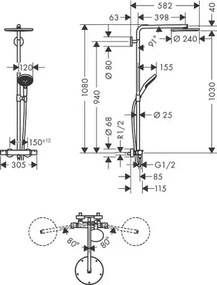 Hansgrohe Raindance Select S - Sprchový set Showerpipe s termostatem |