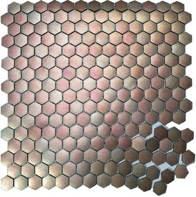 Hisbalit Skleněná mozaika zlatá Mozaika 713 HEXAGON 2,3x2,6 (33,3x33,3) cm - HEX713MH