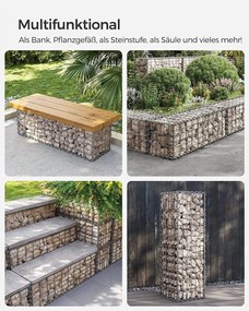 Gabionový koš, kovový gabionový klec 100 x 30 x 30 cm
