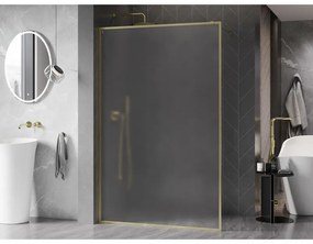 Mexen, Mexen Kioto-XF sprchová stěna s rámem 90 x 202 cm, matná 10 mm, broušené zlato - 800-090-104-55-30-X