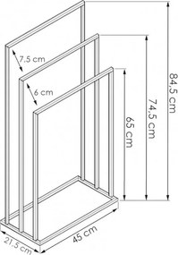 Erga Wieszak na ręczniki stojący do łazienki czarny 3 ramiona - Yoka