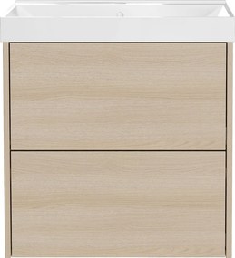 Závěsná skříňka pod umyvadlo v dekoru dubu v přírodní barvě 61x65 cm Bodera – Germania