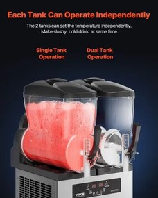 Komerční stroj na kaši 12Lx2 Margarita Smoothie Výrobník mražených nápojů