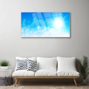 Obraz na skle Slunce Nebe Krajina 100x50 cm