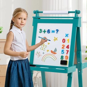 Costway Dětská výškově nastavitelná tabule s bílou tabulí