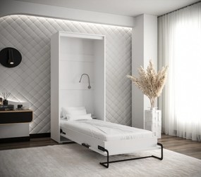 Sklápěcí postel Peka 120x200cm, bílá/dub artisan, vertikální