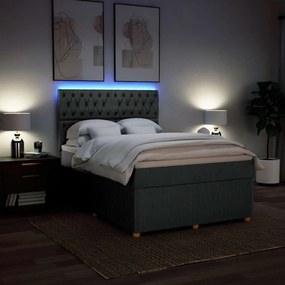 Box spring postel s matrací tmavě šedá 140x200 cm textil 3294387
