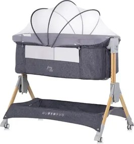 CHIPOLINO Postýlka SleepNFold 2v1 Charcoal / Přístavná k posteli / 6 v