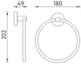 Nimco Kruhový držák na ručníky UNIX - UN 13060-26