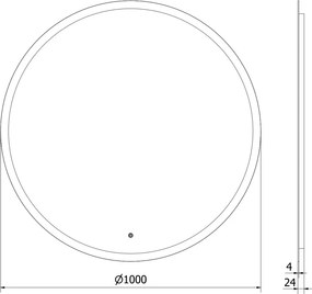 Mexen Oro kulaté podsvícené koupelnové zrcadlo, 100 cm, LED 6000K, proti zamlžení - 9824-100-100-611-00