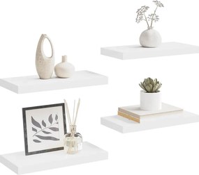 Plovoucí nástěnné police 4 ks bílé 50 x 23,5 x 3,8 cm MDF 323810
