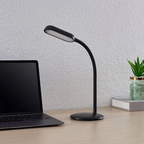Nabíjecí stolní lampa Prios LED Opira, černá, USB, dotykový stmívač