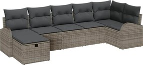 Set pohovek 7 ks Šedá polyratan 3359098