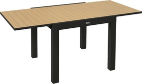 Zahradní stůl Outsunny pro 6 osob – Rozkládací stůl na balkon s kapacitou zatížení až 70 kg – Hliník, žlutý, 81/162 x 80 x 75 cm | Aosom