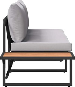 vidaXL Zahradní sofa s polštářem Světle šedá 200,5 x 70 x 85,5 cm Ocel [42007550]