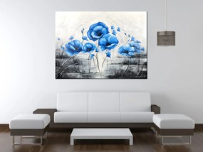Gario Ručně malovaný obraz Modré máky Rozměry: 120 x 80 cm