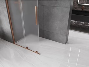 Mexen Velar, sprchová zástěna s posuvnými dveřmi Walk-in 70 x 200 cm, 8mm sklo námraza, růžové zlato, 871-070-000-33-60
