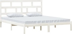 Rám postele bílý 180 x 200 cm Super King masivní dřevo 3101234