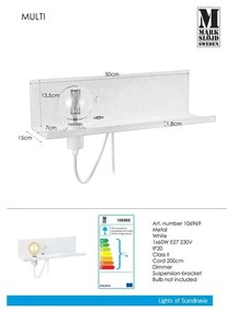 Bílé nástěnné svítidlo s USB nabíjecí stanicí Markslöjd Multi