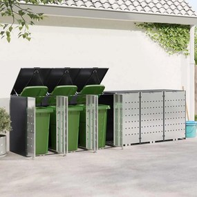 Úložný box na 3 popelnice Nerezová ocel Antracit 3394782