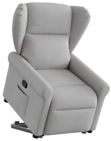 Zvedací polohovací křeslo obláčkově šedé textil 3303383