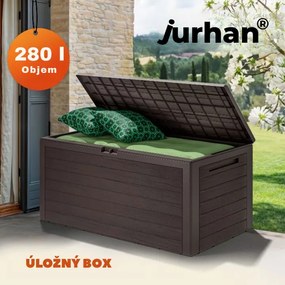 Úložný box WOODEBOX, 280L, 120x46x57cm, tmavě hnědá Prosperplast