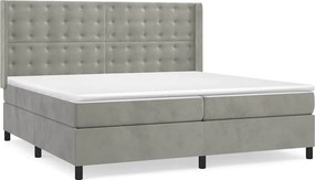 Box spring postel s matrací světle šedá 200x200 cm samet 3132939