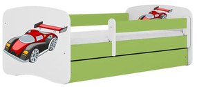 Kocot Kids Dětská postel ZÁVODNÍ AUTO zelená Velikost postele: 180x80, Matrace: Bez matrace, Šuplík: Se šuplíkem