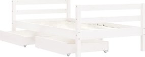 vidaXL Dětská postel se zásuvkami 80x160 cm masivní borové dřevo [834445] Barva: Bílá