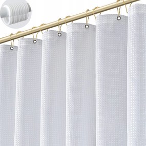 Sprchový curtain Textilní Silný Curtain Odolný Pevný Háčky Polyester Bílá