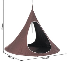 Tempo Kondela, s.r.o. Závěsné houpací křeslo, šedohnědá TAUPE, KLORIN NEW TYP 2 BIG SIZE CACOON HAMMOCK