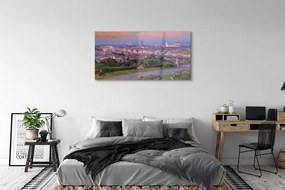 akrylový obraz řeka Itálie Panorama 125x50 cm
