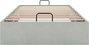 Osmanský rám postele bez matrace světle šedá 80x200 cm samet 3310925