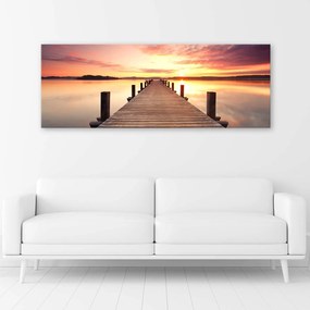 Gario Obraz na plátně Západ slunce nad mostem Rozměry: 90 x 30 cm